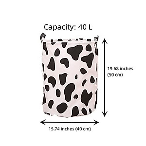 Collapsible Laundry Basket, 40L Laundry Hamper, 100L Closet Organizer, Canvas Clothes Toys Storage (White Set)