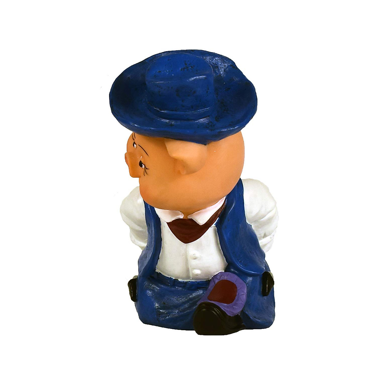 VadiDra Pig Figurine Wine and Liquor Bottle Holder | Home and Kitchen Decor for Wine Lovers | Table Top Country Farmer Bar Stand | Fun Pig Countertop Wine Rack Accessories (Blue - M)