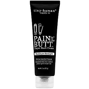 Pain in The Butt MAX Diaper Rash Cream, 3oz, 40% Zinc Oxide, 1-Pack, Natural Ingredients, Petrolatum Free, Soothing, Rapid Relief and Protection for Baby