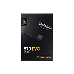 Samsung 870 EVO 2TB, V-NAND, 2.5" . 7mm, SATA III 6GB/s, R/W(Max) 560MB/s/530MB/s, 98K/88K IOPS, 1,200TBW, 5 Years