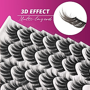 Veleasha Lashes 3D Faux Mink Lashes Fluffy False Eyelashes Natural Look 14 Pairs Lashes Pack Luxury Wispy Fake Eyelashes (3D07)