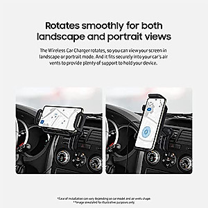 SAMSUNG Wireless Car Charger Fast Charge (2022), Universally Compatible with Qi Enabled Phones in Vehicle - Retail Packaging - Black