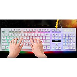 FEDRUI Mechanical Gaming Keyboard, Gaming Keyboard with Backlit, Keyboard Mouse Kit for Home, Games, Office (Color : White)
