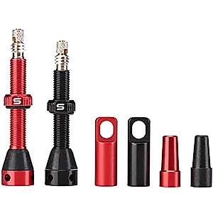 Tubeless Value Stems 40mm LITEONE Premium No Leak Tubeless Presta Valve Stems Kits with Integrated Value Core Remover Tool and Valve Stem Caps Fit Most Bicycle Tubeless Rims Pair Red