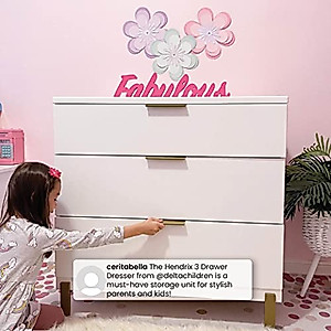 Delta Children Hendrix 3 Drawer Dresser, Midnight Grey/Bronze