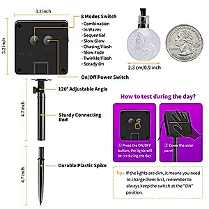 Solar Christmas Lights Outdoor Waterproof, 2 Pack 60 LED 36.5 FT Each, Crystal Globe Lights for Garden Yard Wedding Christmas Party Decor (Purple)