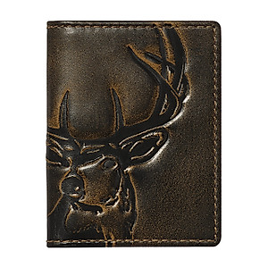 House of Jack Co. DEER Slim Card Wallet | Minimalist Bifold Card Holder| Full Grain Cowhide with Handburnished Finish | Slim Wallet For Men