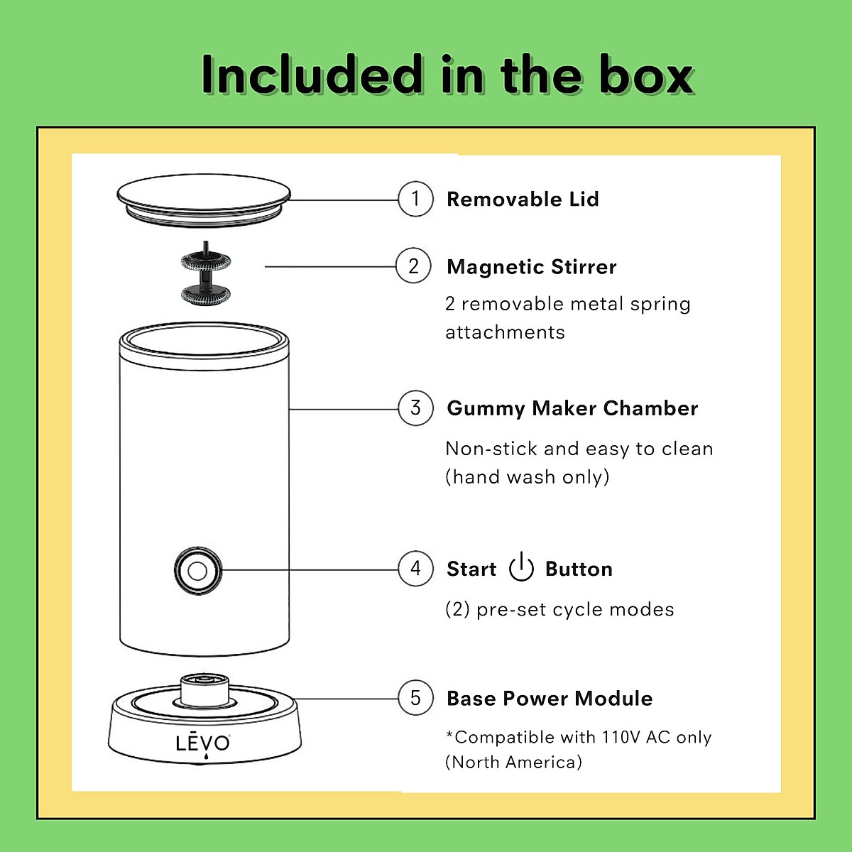 LĒVO Gummy Candy Mixer - Hands-Free Infused Edible Mixer & Potent Gummy Candy Maker - Make Your Own Infused Gummies - Gummy Maker Machine for DIY Herb Infused Gummy Candies