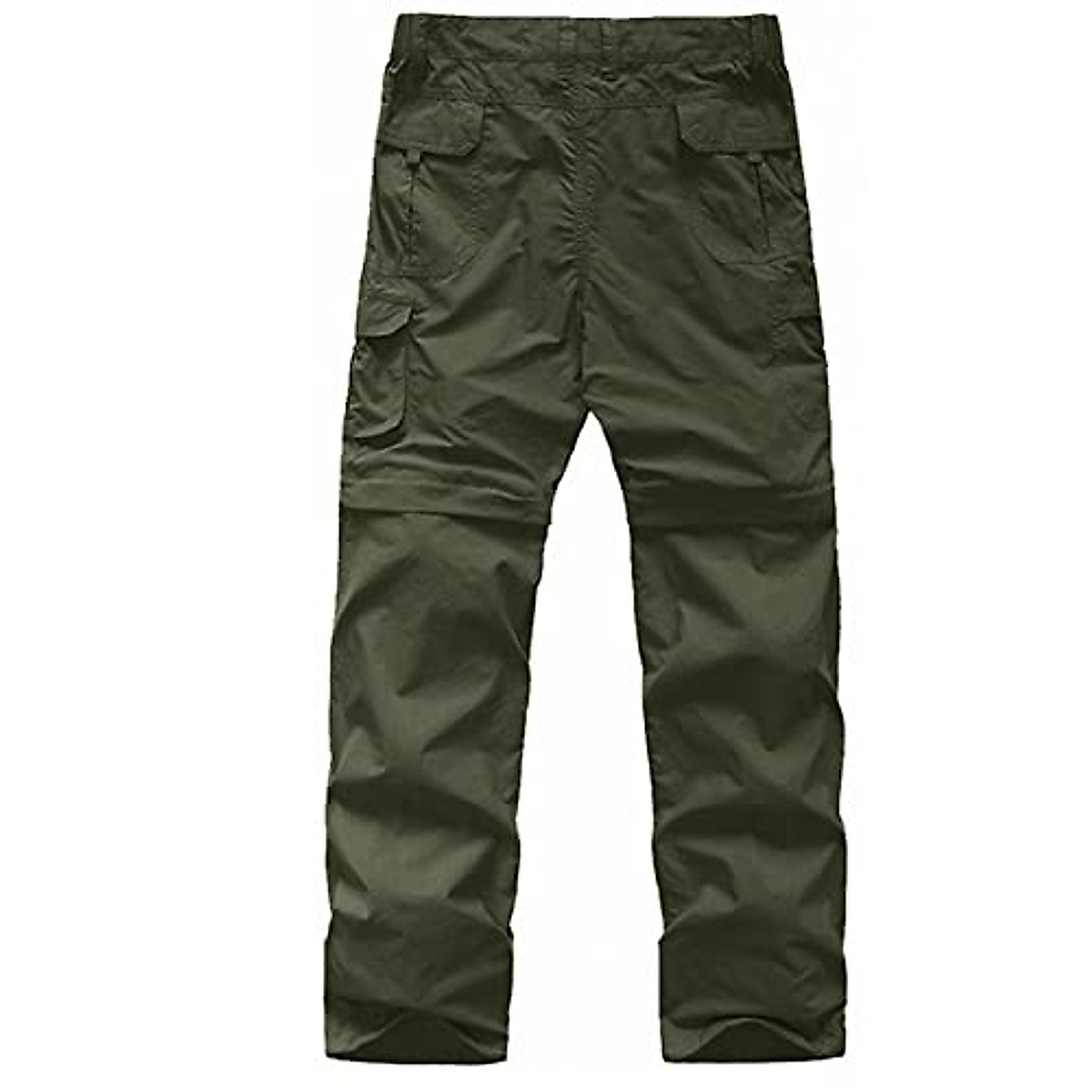 linlon Kids' Cargo Pants, Boy's Casual Outdoor Quick Dry Waterproof Hiking Climbing Convertible Trousers #9016-Army Green-L