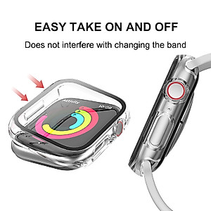 HASDON [12 Pack] Case Compatible with Apple Watch Series 9 8 7 45mm with Tempered Glass Screen Protector, Full Coverage Bumper Hard PC Protective Cover for iWatch Series 9 8 7 45mm Accessories