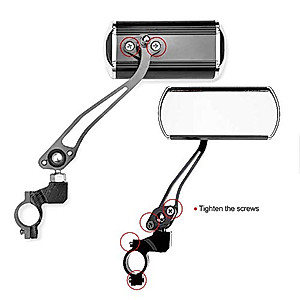 Jeemitery Bicycle Mirror,A Pair of 360°Rotation Back Rearview Mirror Handlebar Wide Angle Bike Mirror-Black