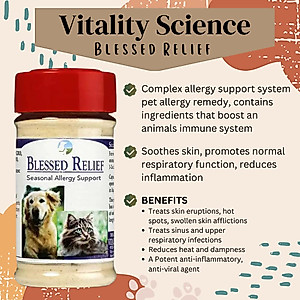 Vitality Science Blessed Relief for Dogs | Seasonal Allergy Support | Soothes Skin Problems | Normal Respiratory Function | Reduces Inflammation | Boosts Immune Health (20g)