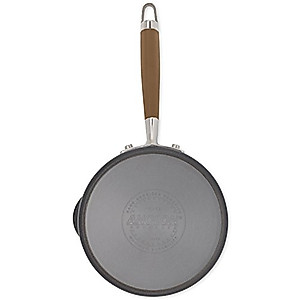 Anolon Advanced Bronze Hard-Anodized Nonstick 3-Quart Covered Straining Saucepan with Pour Spouts