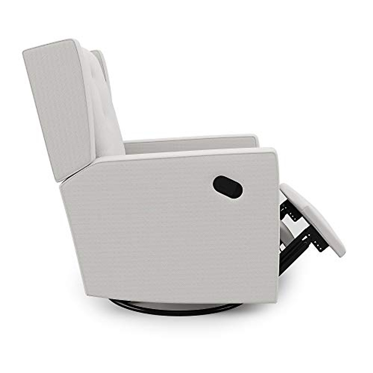 Baby Relax Mikayla Swivel Glider Chair, White, Water Stain Resistant Recliner