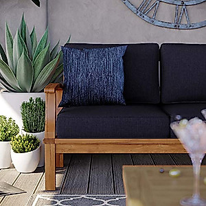 Modway EEI-4176-NAT-NAV Marina Patio Teak Sofa, Natural Navy