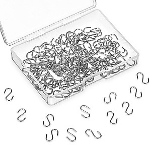 Ymapinc S Ornament Hooks for Hanging, 100 Pcs Mini S Hook for Crafts Metal Shaped Hanger Ornament for Jewelry Wire Hangers for DIY Jewelry Small S-Shaped Connectors for DIY Key Chain