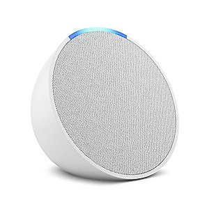 Amazon Echo Pop (newest model), Our smallest Alexa speaker, Fits in any room, Glacier White