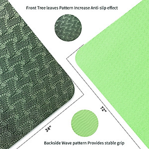 Yoga Mat 1/3 inch QMKGEC Exercise Mats 8mm TPE Non-Slip Extra Thick High-Density Eco Friendly for Yoga Workout Pilates Yoga Mats for Women Men