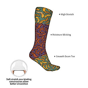 YAkkYA Men's Woman's Cushioned Crew Socks Non Slide Moisture Control Athletic Socks, Cotton Compression Socks for Work Yoga Sports, Quater for Banana Slug Art Winter Warm Sock