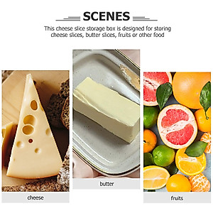 UPKOCH Cream Cheese Plastic Cheese Storage Containers with Lid Cheese Slice Holder Airtight Cheese Box for Fridge Kitchen Counter Yellow L Mini Fridge