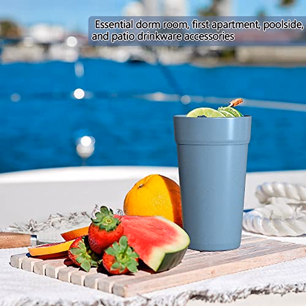 Homestockplus 20 Oz Tumbler Cups,Unbreakable Drinking Cups Microwave and Dishwasher Safe BPA Free E-Co Friendly Reusable Cup For Smoothies,Water,Wine,Alcohol Etc. Drinks【Set of 8】