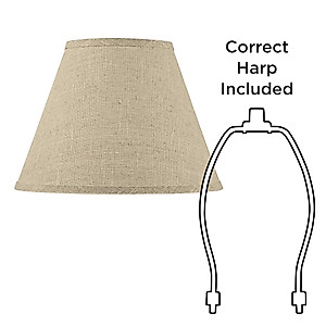 Fine Burlap Small Empire Shape 6" Top x 12" Bottom x 9" Slant (Spider) Replacement with Harp and Finial - Springcrest