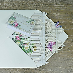 Paper d'Art Flower Cage 3D Pop Up Greeting Card