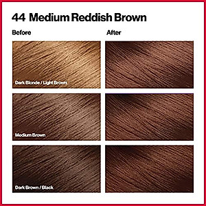 Revlon Colorsilk Beautiful Color, Permanent Hair Dye with Keratin, 100% Gray Coverage, Ammonia Free, 44 Medium Reddish Brown