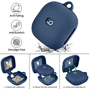 Beats Fit Pro Case Cover, VISOOM Soft Case for Apple Beats Fit Pro 2021 Silicone Protective Beats Pro Case Shockproof Beat Pro Fit Earbuds Case Cover with Keychain for Men Women (Midnight Blue)