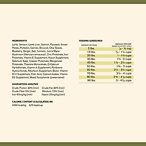 BADLANDS RANCH Superfood Complete, Air-Dried Adult Dog Food, 24 Ounce Lamb & Venison and Super Gut Organic Supplement 90 Grams, 30 Scoops