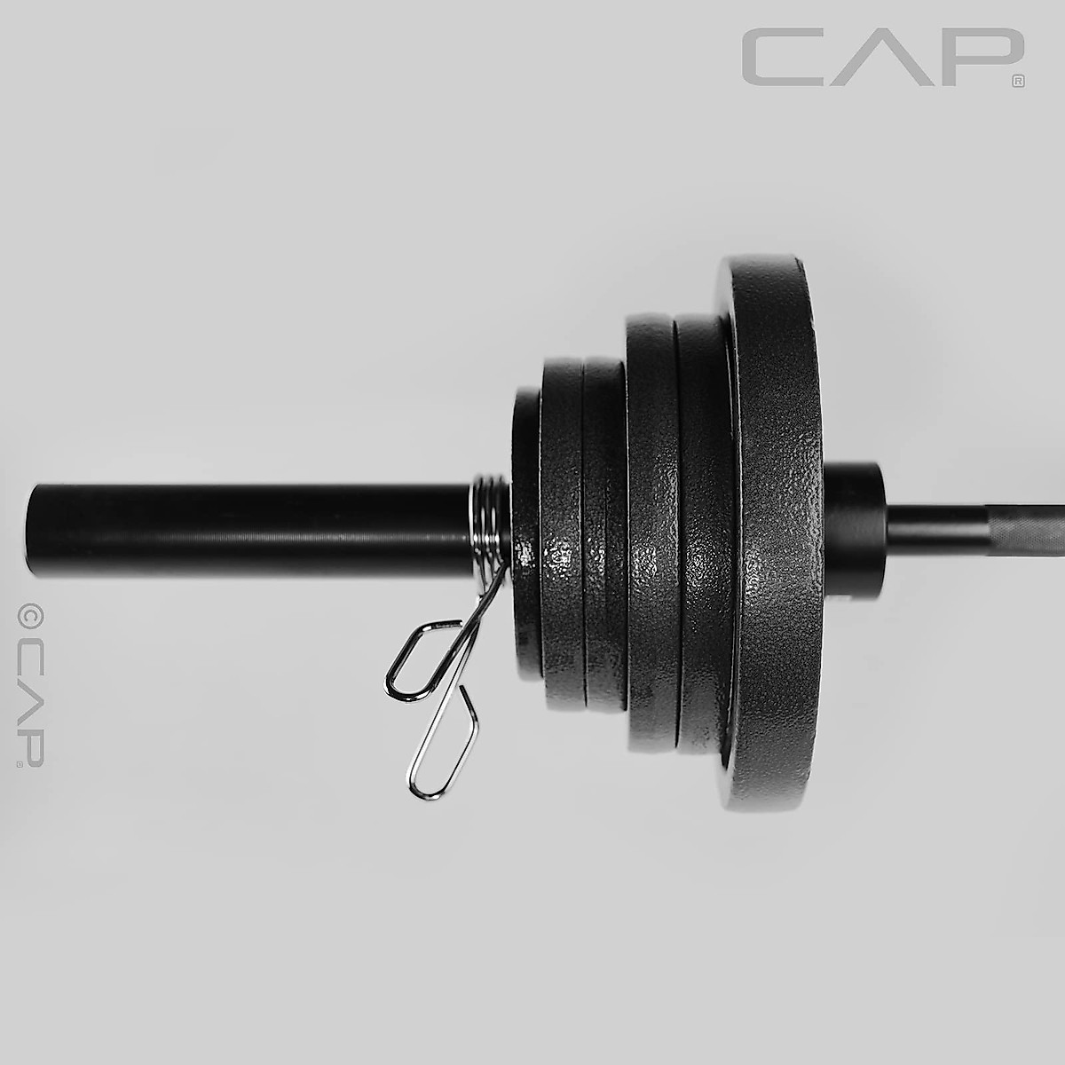 CAP Barbell 165 LB Olympic Grip Plate Set with 7 FT Olympic Bar and Collars