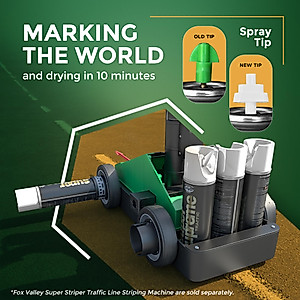 Fox Valley Super Supreme Traffic Spray Paint - Easy To Use Traffic Marking Paint Ideal For Road Lines, Parking Lot Paint - Sidewalk Paint, Warehouse & Factory Floor Paint - 18 oz (Pack of 12), White