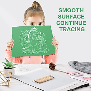 50 Sheets Carbon Paper Graphite Paper White Carbon Transfer (8.5 x 11.5 inch) Tracing Papers with 5 PCS Embossing Styluses Dotting Tools for Wood Paper Canvas Craft