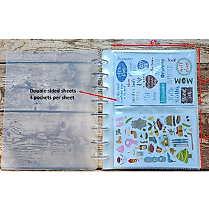 Disc Bound Sticker Storage and Photo Album with Double Sided 4x6 Pockets