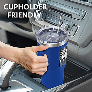 Icesip 20 oz Coffee Travel Mug with Handle, Double Wall Stainless Steel Vacuum Tumbler spill proof, insulated cup coffee mug with lid, straw and handle, Blue 1Pack