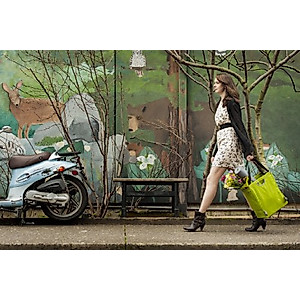 ADK Packbasket (Green) Multifunctional Durable Structured Tote / Reusable Shopping Bag That Folds Flat / Holds 30 lbs.