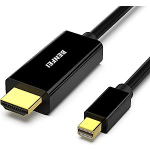 BENFEI 4K Mini DisplayPort to HDMI Cable, Mini DP to HDMI 6 Feet Cable (Thunderbolt Compatible) with MacBook Air/Pro, Surface Pro/Dock, Monitor, Projector