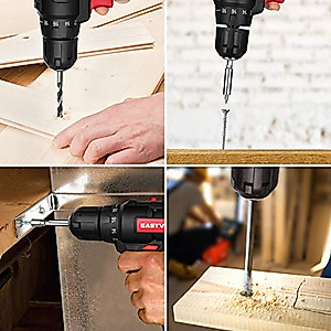 Eastvolt 20V Max Cordless Power Drill Driver Kit & Home Tool Kit, Max 310in.lbs. 18+1 PoisitionTorque Drill For Metal, Wood, Plastics, 168 Pieces tool with case For General Household (EVCD168S)