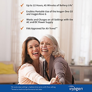 Inogen Extended (16-cell) Battery - for the Inogen One G5/Inogen Rove 6 - Up to 12 hours, 45 minutes of battery life on setting 1-2.18 lbs.