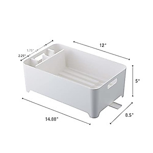 Yamazaki Home Drainer-Drying Kitchen Counters | Plastic | Dish Rack, One Size, White