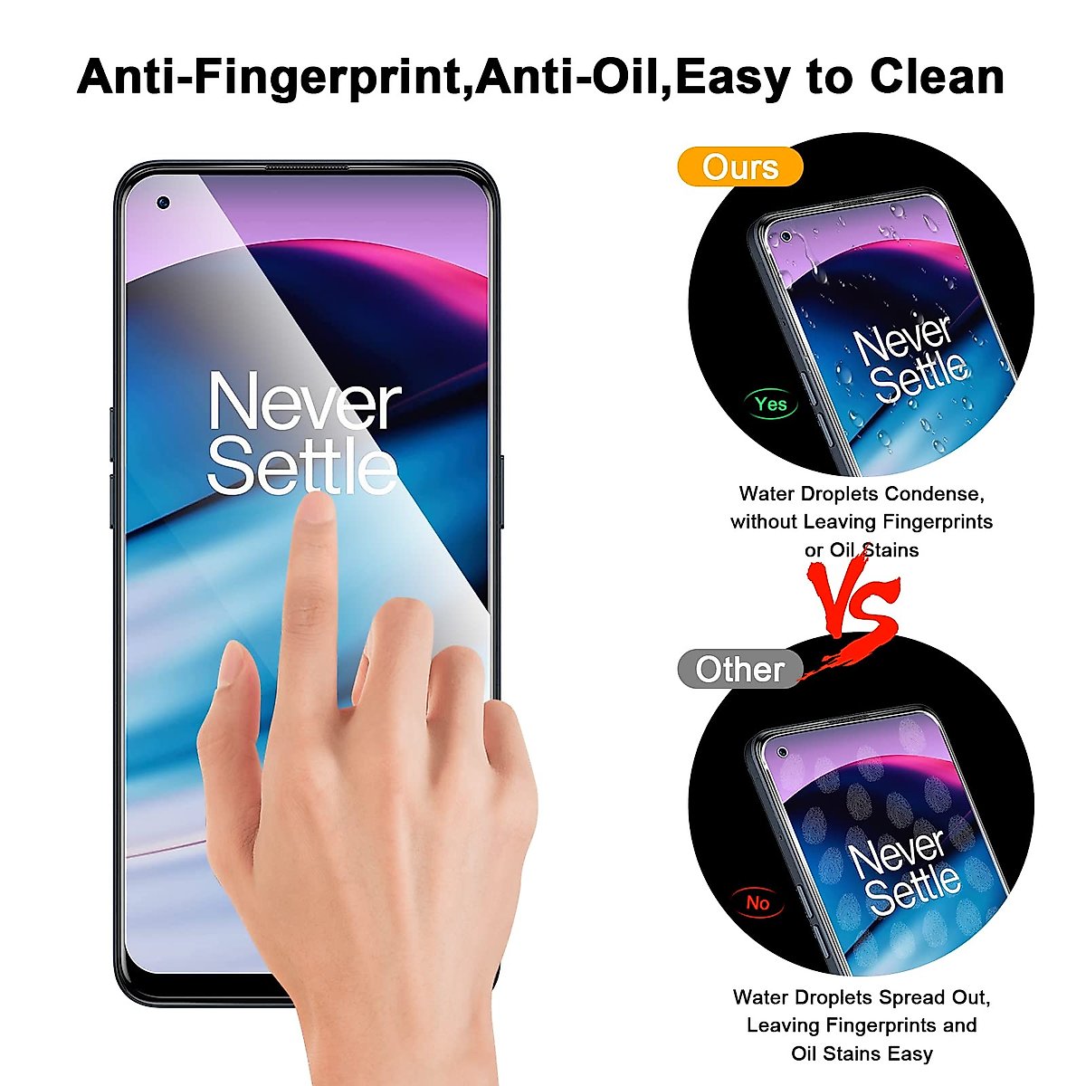 【 3-PACK】Coolpow Designed for OnePlus Nord N20 5G Screen Protector plus One Nord N20 5G Screen Protector Tempered Glass Film, 【EasyInstall Tool】 9H Hardness, Ultra HD, Scratch Resistant, Case Friendly