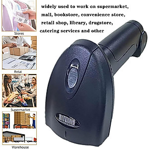 Wireless Bluetooth Barcode Scanner Automatic 2D QR Code Scanner Wireless for POS System, 1D PDF417 Screen Scanning Barcode Reader for Warehouse Inventory,Supermarket,Retail Shop