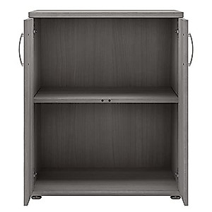Bush Business Furniture Universal Floor Storage Cabinet with Doors and Shelves, Platinum Gray