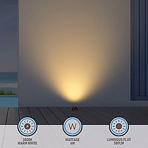 LEONLITE 6W Well Lights Landscape LED In Ground Outdoor, Shielded Top, Low Voltage 12-24V AC/DC, IP67 Waterproof Aluminum in-Grade Up Lighting for Trees, CRI 90 3000K, Oil Rubbed Bronze, Pack of 6