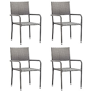 Camerina 5 Piece Patio Dining Set Patio Table and Chairs Set Outdoor Patio Dining Set Outdoor Dining Table Set Poly Rattan Anthracite 3072490