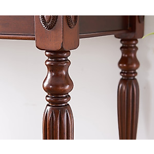 VERDANTREE Computer Desk Office Table with 2 Drawers, 39.37" Solid Wood Study Writing Desk Workstation with Storage Space,Mid-Century Vanity Dressing Table for Home Office,Cherry Walnut SSZ1533WD