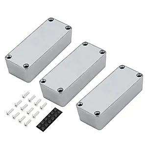DaierTek 3pcs 1590A Metal Guitar Pedal Enclosure 92x38x31mm Diecast Aluminum Stomp Box Case Unfinished for Guitar Effect