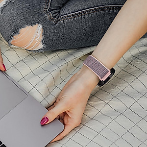 Vanjua Nylon Bands for Samsung Galaxy Watch 6 - 40mm, 44mm, 43mm, 47mm - Soft Nylon Sport Replacement Strap - Women & Men (Pink Sand)