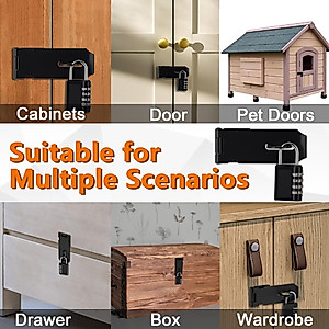 BOODVON Door Lock Hasp Latch, Iron Safety Packlock Clasp Hasp Lock Latch, Extra Thick Gate Lock Hasp with Screws Brushed Finish 1 Pack(3 Inch)