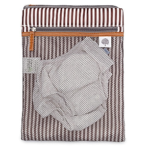 Parker Baby Cloth Diaper Wet Dry Bag - Waterproof Reusable Diaper Bag Accessory with Mesh Organizer and Zippered Pocket for Soiled or Wet Clothes, Diapers, Wipes, Swimsuits